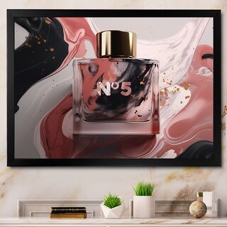 Designart "Fashionable Perfume Fragrance Iii" Fashion Perfume Framed Wall Art Prints - Bed Bath ...